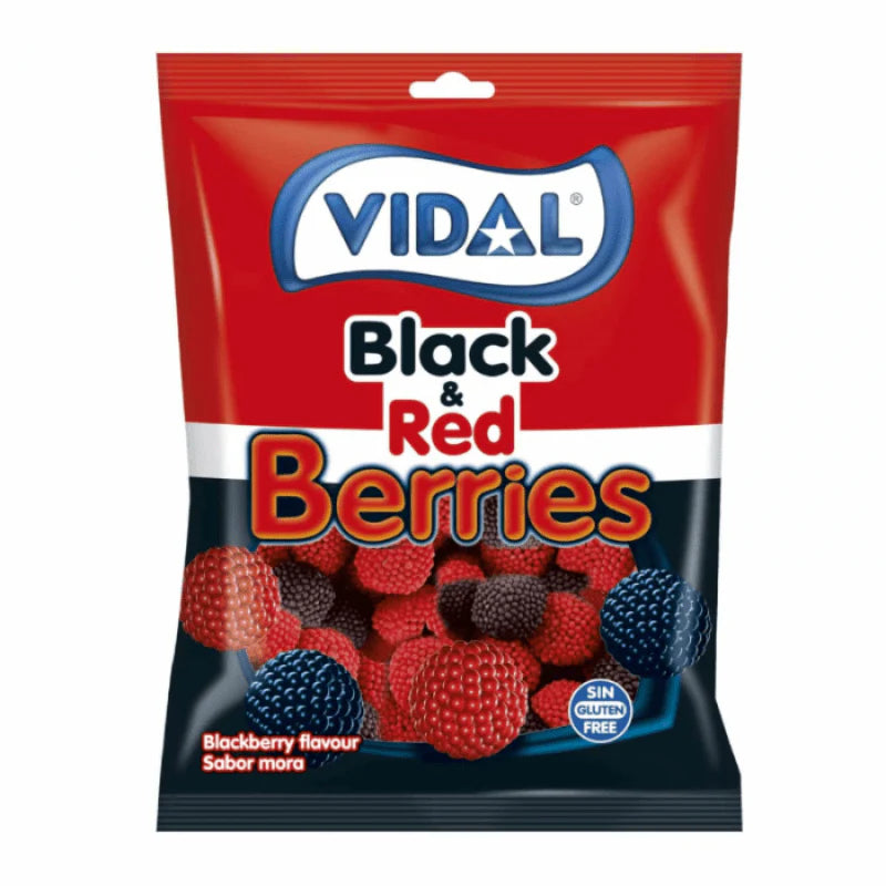 Vidal Mini Bag Black & Red Berries (14x90g) – Wholesale Sweets